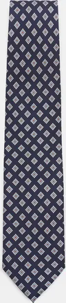 Bigi Cravatte Milano Herren - Seidenkrawatte Nilo navy/hellblau/wei&szlig; gemustert