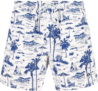 North Sails Herren Badeshorts blau Gemustert,Mit Prints