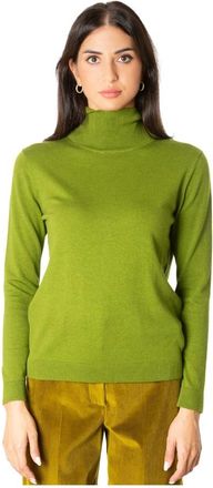 Max Mara Pull &agrave; col roul&eacute; Kiku - Femme - Pulls - Vert - Taille: 38 FR