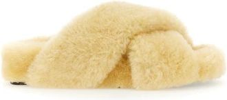 Jil Sander Femme, Chaussures, Beige, Taille: 36 EU Ciabatta Incrociata Shearling