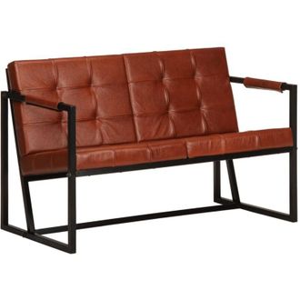 vidaXL 2-Sitzer-Sofa Braun Echtes Ziegenleder - Vidaxl