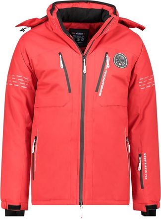 Geographical Norway Waldo Herren Skijacke mit Kapuze, wasserdicht und winddicht, technische Daunenjacke, warm, f&uuml;r Wintersport und Outdoor-Aktivit&auml;ten, rot, XXL