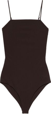 Jil Sander Badeanzug mit Logo-Stickerei - Braun