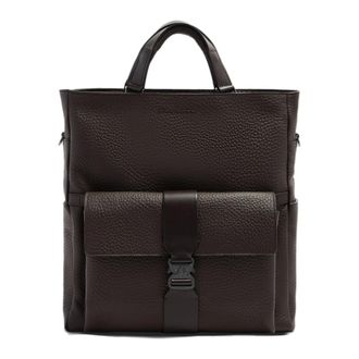 Piquadro Leder-Tote-Rucksack mit abnehmbarer Laptoptasche - - Bags - Herren - Braun - ONE SIZE