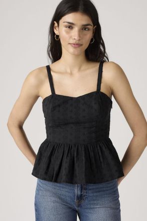 Levi's Lula Eyelet Peplum Tank Top - Femme - Noir / Anthracite Night Cotton - XS