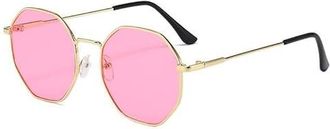 Generic Lunettes de soleil r&eacute;tro &agrave; monture en m&eacute;tal tendance pour homme et femme - Lunettes de soleil tendance pour voyage, photographie de rue, Monture dor&eacute;e