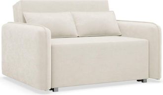 Selsey Selsey Duelia - Schlafsofa 2-Sitzer mit Bettkasten, Chenille hydrophob, Creme