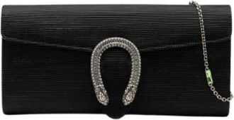 Gucci Sac bandouli&egrave;re en satin c&ocirc;tel&eacute; Pre-owned - Femme - Pre-owned - Noir - Taille: ONE Size