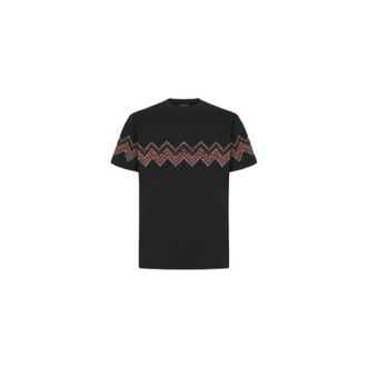 Missoni Homme, Tops, Noir, Taille: M T-shirt avec Insert Chevron