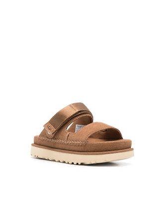 UGG Womens Sandals Goldenstar Glide Chestnut Upper: Leather