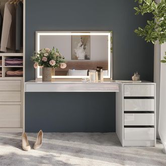 Vicco Schminktisch Sherry, Wei&szlig;, 120 cm 3 Teile