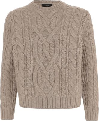 Vince Homme, Pulls, Beige, Taille: 2XL Pull en laine &agrave; torsades