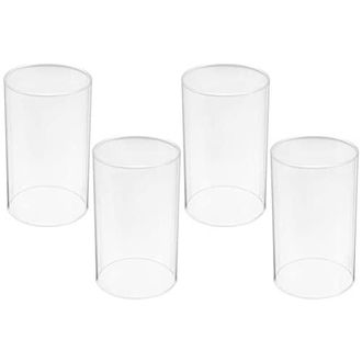 BESPORTBLE Lot de 4 photophores, photophores, Verres, cylindres en Verre, sans Fond, Tube en Verre Ouvert, pour Bougies, décoration de Table, Salon, Chambre à Co