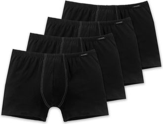 Schiesser Cotton Essential Shorts - 205222-4er SparPack, 4 X Schwarz, XXL