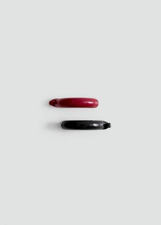 Mango Lot barrettes combin&eacute;es bordeaux - Femme - Taille unique - MANGO