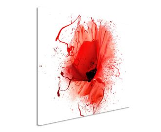 Paul Sinus Art Fotoleinwand 90x60cm Mohnblumen im Splash Art Stil auf Leinwand exklusives Wandbild moderne Fotografie f&uuml;r ihre Wand in vielen Gr&ouml;&szlig;en