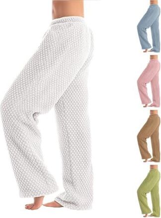 Generic Pantalon de pyjama long pour femmes Pantalon de pyjama moelleux : pantalon de pyjama pour femmes long coton No&euml;l pyjama maison pantalon doux en polair