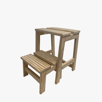 Aran&aacute;z Tritthocker Treppe Zwei Stufen ohne Lack