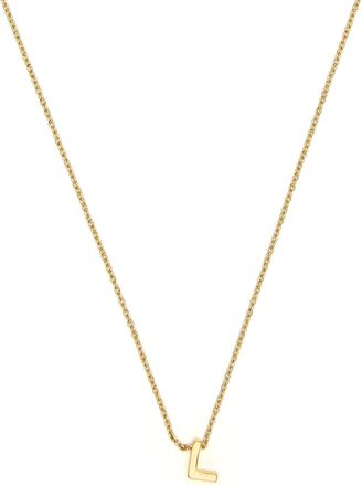 Luxenter Alphabet-Halskette mit 18-kar&auml;tigem Gold - Buchstabe L, Mediano, Metall, Ohne Edelstein