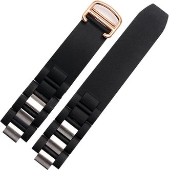 Generic Silikon-Uhrenarmbänder Für Konvexe Uhrenarmbänder des 21. Jahrhunderts sind 20 * 10 mm wasserdichte Uhrenkettenzubehör geeignete Armbänder