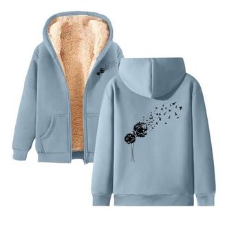 Generic 2026 Printemps Hommes Et Femmes Automne Hiver Mode M&ecirc;me Casual Imprim&eacute; Sport Veste Avec Fermeture &Eacute;clair Sweat &agrave; Capuche Poche, bleu ciel, 3XL