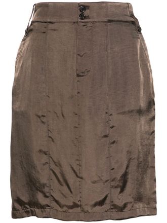 Saint Laurent Minirock aus Satin - Braun