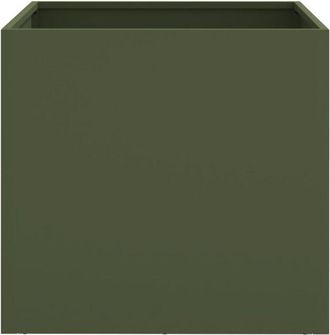 vidaXL Jardini&egrave;res 2 pcs vert olive 49x47x46 cm acier vidaXL