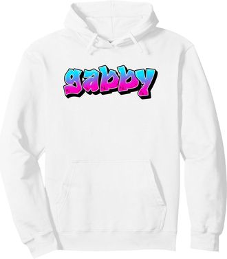 BDAZ Gabby Graffiti Personalisierter Name Blau Rosa Frauen M&auml;dchen Pullover Hoodie