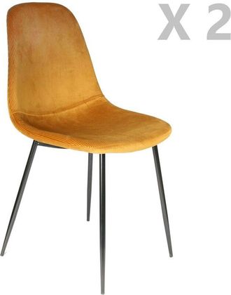 The Home Deco Factory Lot de 2 Chaises design velours Giulia - 54 x 44 x 85
