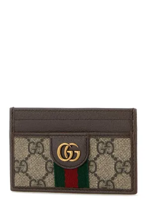 Gucci Mens Printed Canvas Card Holder Oldbebnacerovrv T Polyurethane Polyamide Portafogli Wallet