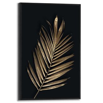 Reinders Gerahmtes Bild, Areca Palmenblatt Gold, Wohnzimmer, Bilder, Wanddeko, Room Decor, MDF, Gold, 30 x 20