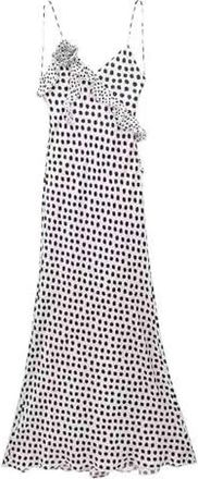 Generic Robe midi sans manches avec imprim&eacute; &agrave; pois et col en V pour femme, 1, L