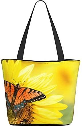 AOOEDM Sac &agrave; provisions papillons tournesol pour femme 33 x 27,9 x 17,8 cm. Le cadeau parfait pour la Saint-Valentin. Cest de la Saint-Valentin pour maman, f