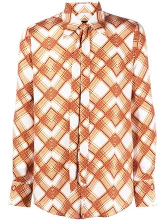 Dsquared2 chemise &agrave; carreaux - Orange
