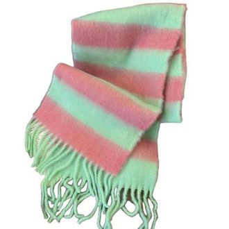 Generic QXDZSW &Eacute;charpe dhiver en cachemire pour femme avec rayures &eacute;paisses et chaudes, C-015D, taille unique