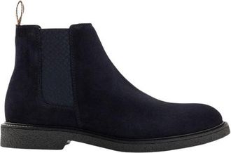 HUGO BOSS Gepr&auml;gt Stiefeletten f&uuml;r Herren, Wildleder, Stichdetail (Dunkelblau)