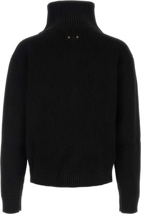 Balenciaga Ribbed Cotton-Nylon Sweater - Black