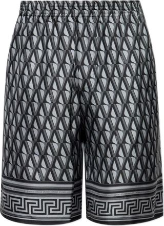 Versace short &agrave; bordure Greca - Gris