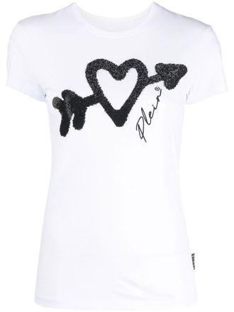 Philipp Plein t-shirt à ornements en cristal - Blanc