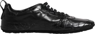 Dolce & Gabbana Schwarze Exotische Leder Niedrigschuh Sneaker