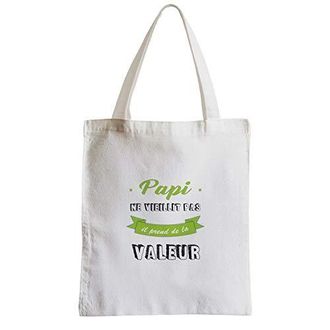 Fabulous Grand Sac Shopping Plage Etudiant Papy ne Vieillit Pas Il Prend de la Valeur Bleu