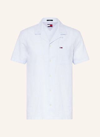 Tommy Jeans Kurzarm-Hemd Regular Fit Mit Leinen blau