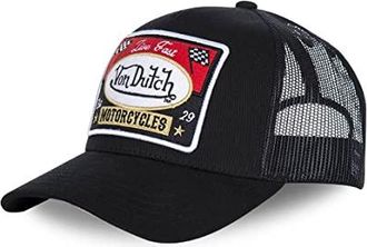 Von Dutch Casquette Homme & Femme Ajustable, Casquette Trucker, Doux, Coupe décontractée et Multi-Sport, Noir Taille TU