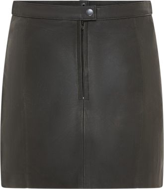 Infinity Leather Damen, schwarzer Leder-Biker-Bleistift-Minirock - Harper