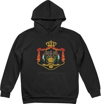 Generic Sweatshirts &Agrave; Capuche Hommes Doublure Polaire Imprim&eacute; Graphique Jordanie Embl&egrave;me National Pull Hoodie Hauts Streetwear Vintage Pull De D&eacute;tente Athleis