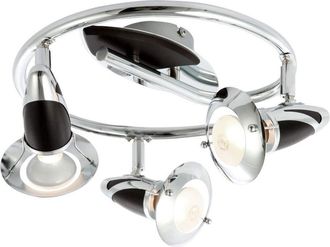 Globo Lighting Decken Lampe Holz Chrom Spot Rondell Leuchte Wohn Zimmer Strahler verstellbar Globo 54330-3