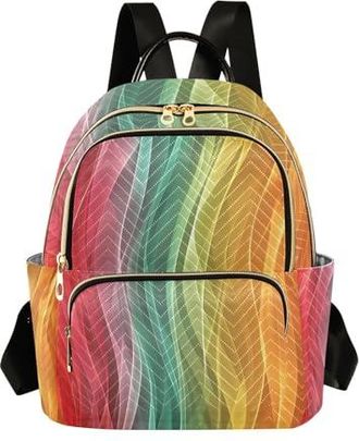 Mnsruu Mini sac à dos pour femme Rayures brillantes arc-en-ciel Petit sac à dos tendance Sac à dos décontracté Sac à dos Sac à dos, Multi1192, S