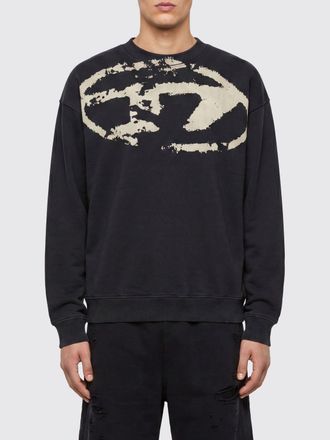 Diesel Sweat &agrave; col rond en coton avec logo Oval D effet poudr&eacute;