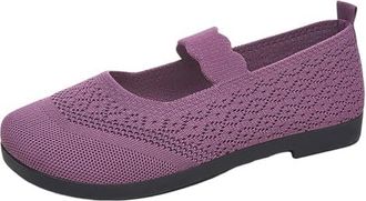 Generic Chaussures plates respirantes pour femme avec semelle souple - Mocassins l&eacute;gers &agrave; enfiler - Chaussures de loisirs &eacute;l&eacute;gantes - Chaussures de marche con