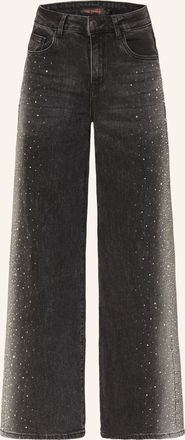 Miss Goodlife Miss Goodlife Wide Leg Jeans Mit Schmucksteinen grau
